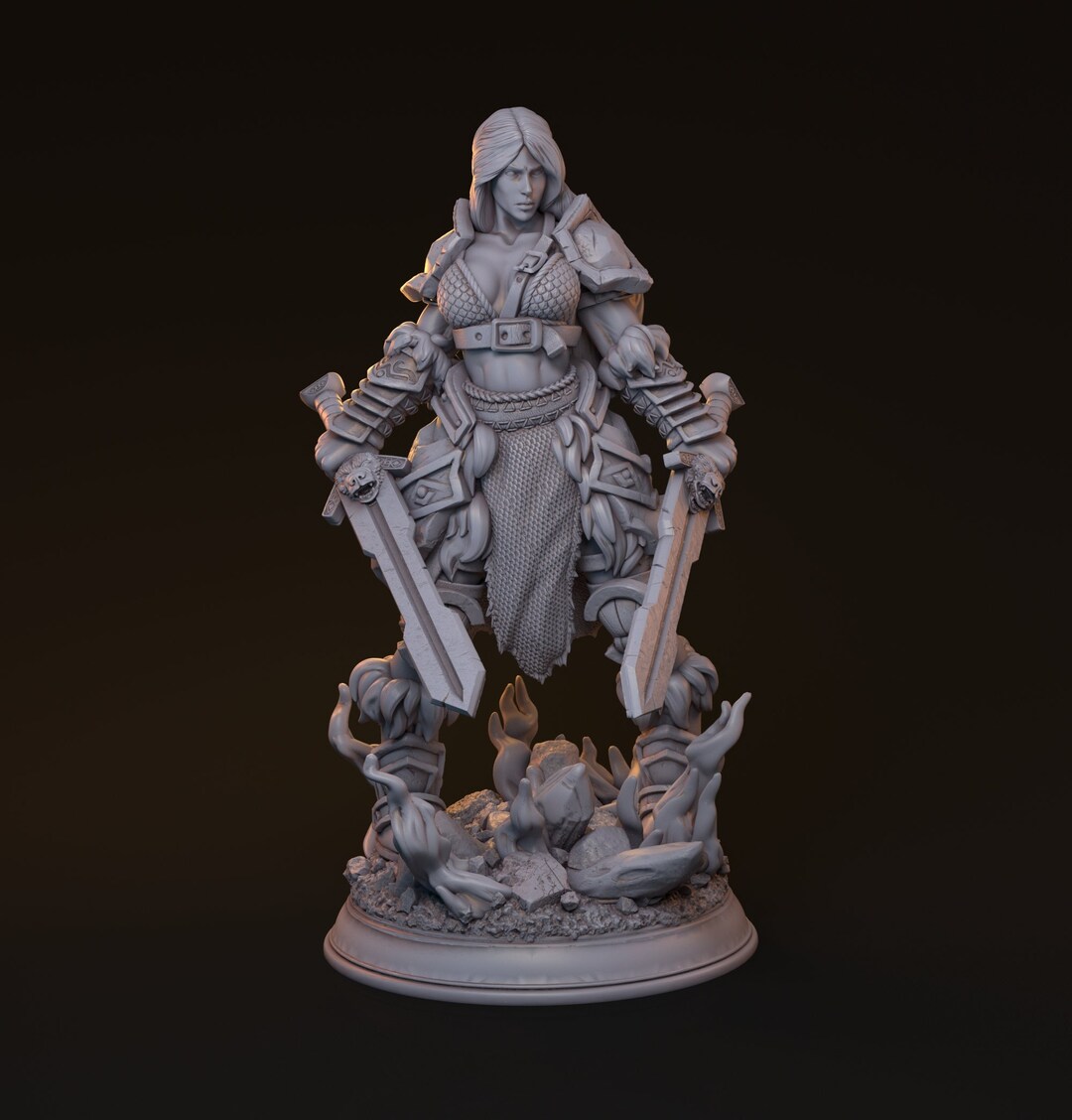 Catalissa Barbarian the Forgotten by Mythreal Games 3D Printed ...