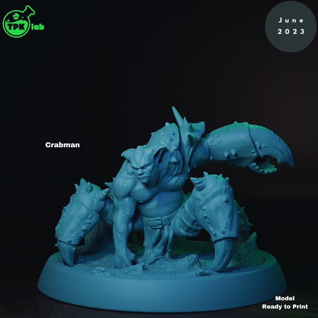 Crabman Corrupted Pirate Under the Sea 3D Printed Miniature Designed by ...