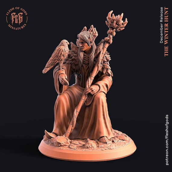 Male Elf Druid Flesh of Gods the Winter Hunt 3D Printed - Etsy