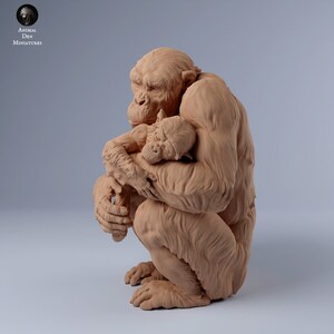 Chimpanzee 4 Styles 3D Printed Miniature Designed by Animal Den ...