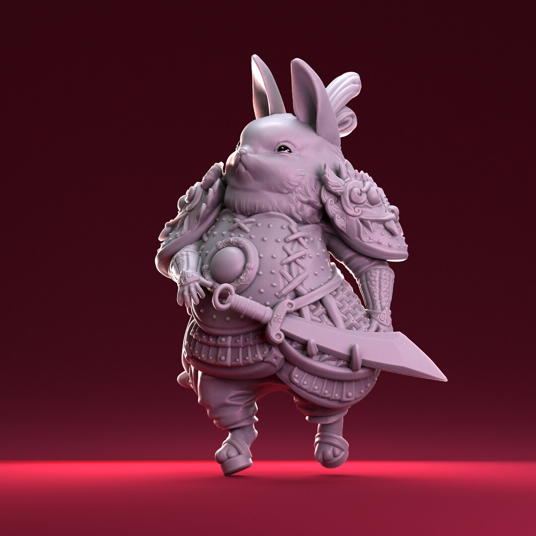 Bunny Samurai - Rabbit - Pepunki Creatures - 3D Printed Miniature ...