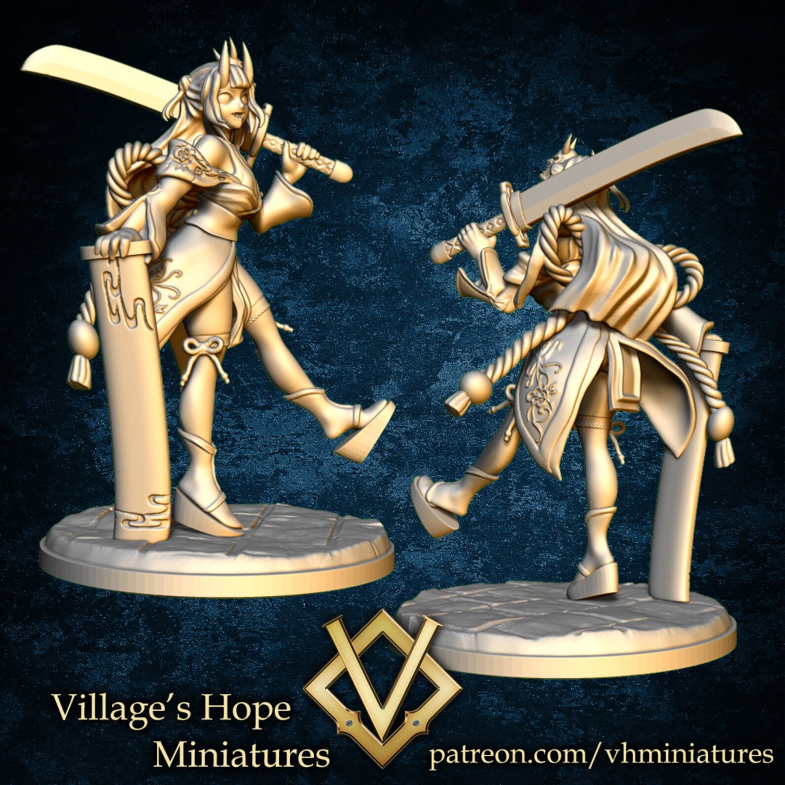 Oni Princess Village's Hope Miniatures 3D Printed - Etsy