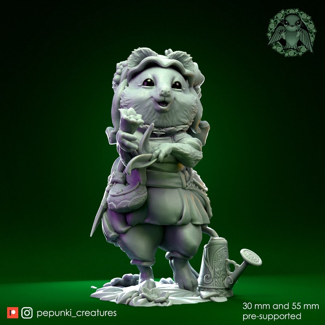 Quokka - Gardener - Pepunki Creatures - 3D Printed Miniature - Gaming ...