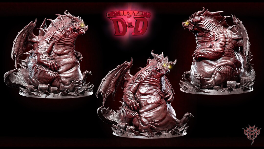 The Main Chonk Sitting or Running Chunky Fat Dragon Chunksters by Mini ...