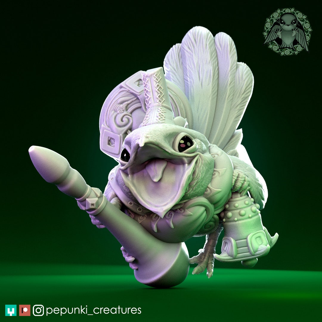 Nightjar Bird - Herald - Pepunki Creatures - 3D Printed Miniature ...