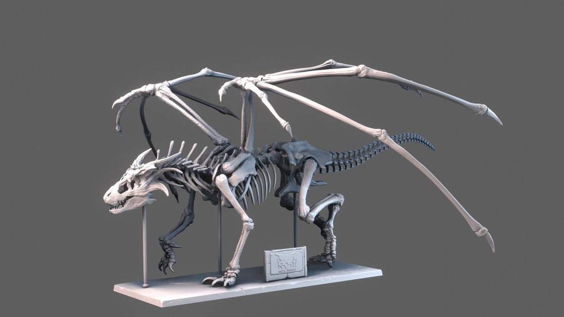 Dragon Skeleton Diorama Designed by Keta-minies Where is - Etsy