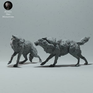 Arctic Wolves 2 Styles 3D Printed Designed by Animal Den Miniatures ...