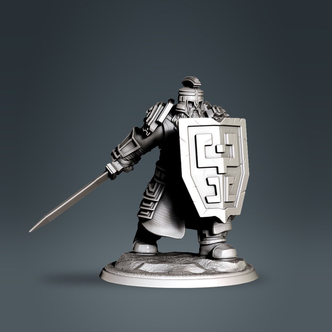 Dwarf Swordsman 3D Printed Miniature Designed by Clynche Tabletop ...