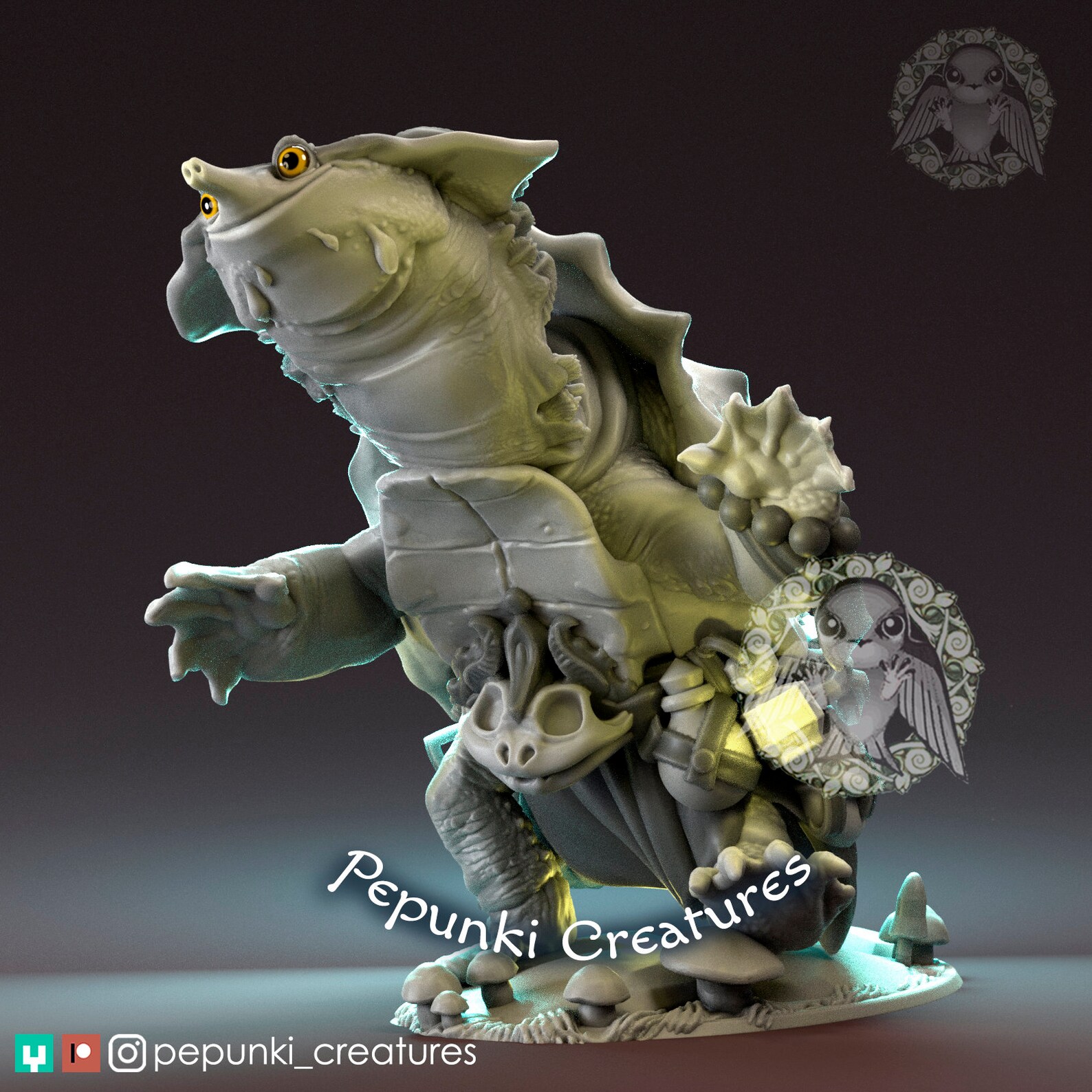 Mata Mata Sorcerer Turtle - Mage - Pepunki Creatures - 3D Printed ...