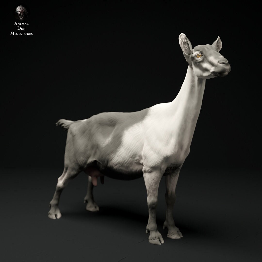 Alpine Goat Female 4 Poses Farm Animals 3D Printed Miniature Designed ...