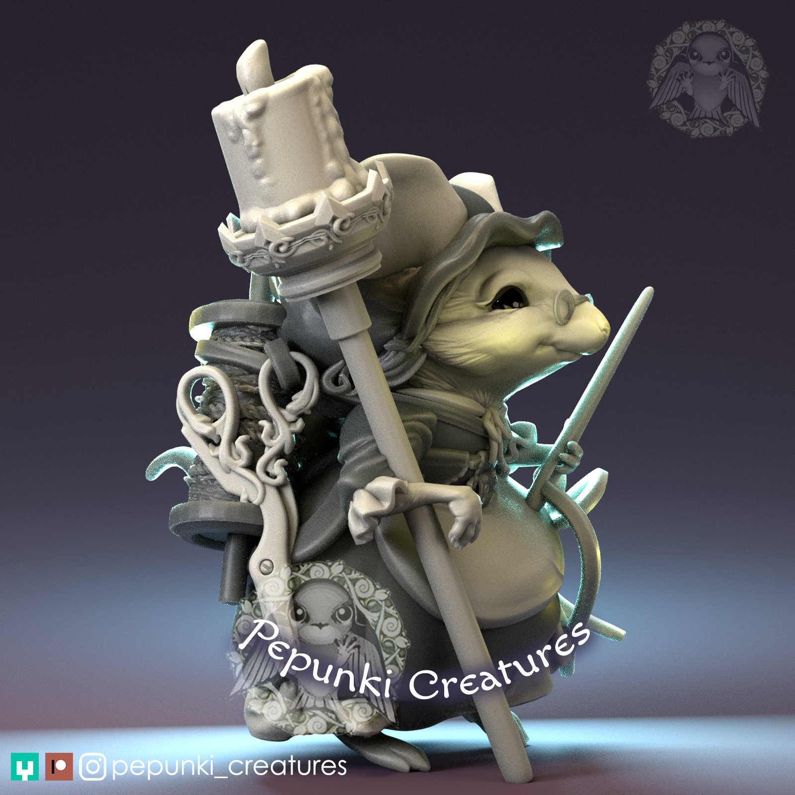 Mouse the Seamstress - Pepunki Creatures - 3D Printed Miniature ...