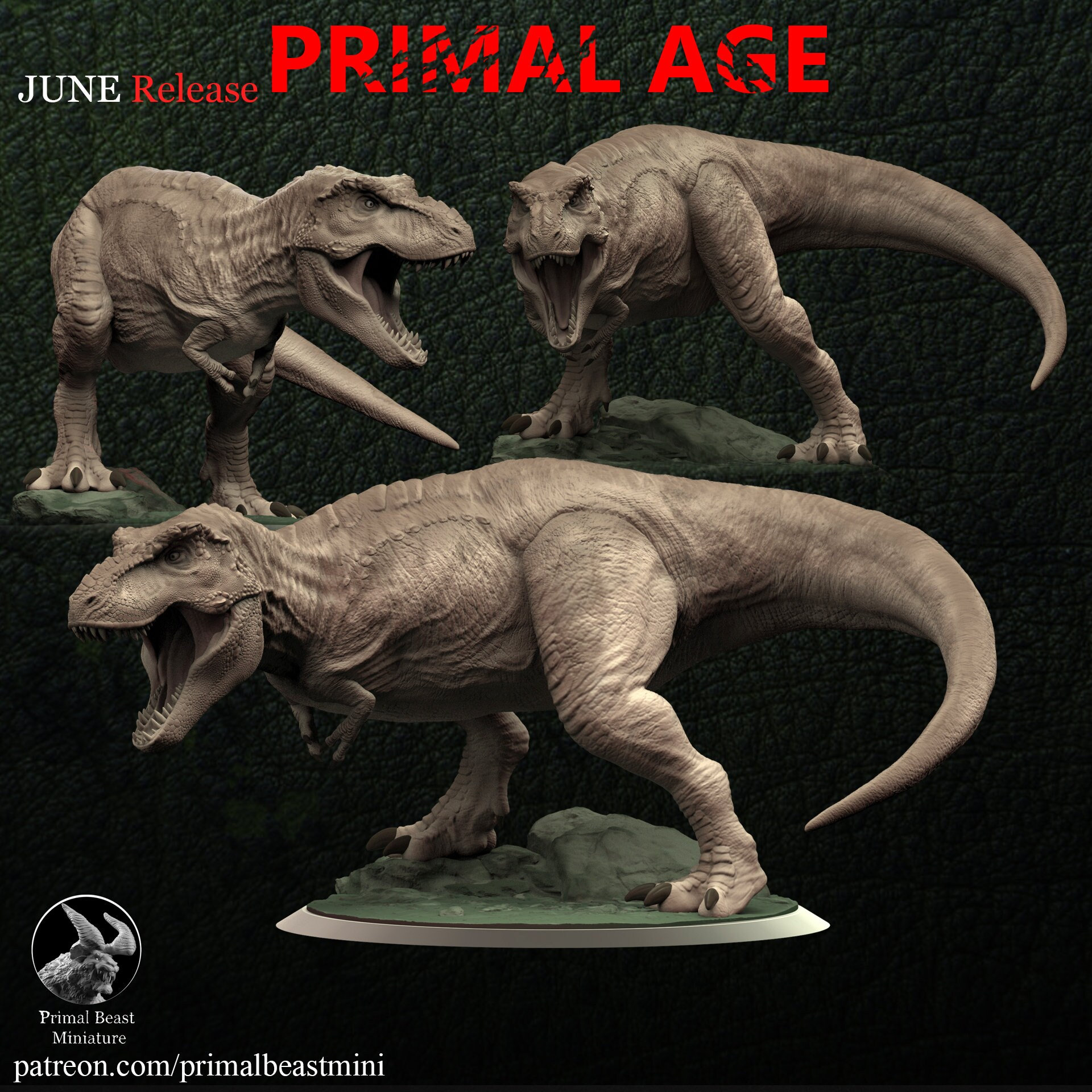 T-rex Tyrannosaurus Primal Age by Primal Beast Mini 3D - Etsy