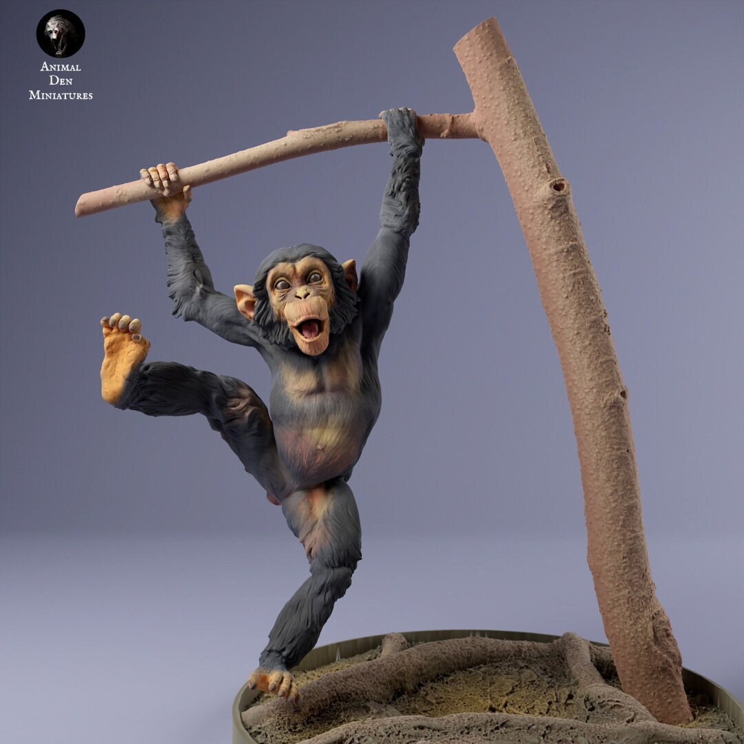 Common Chimpanzee Infant - 3D Printed Miniature - Designed by Animal ...