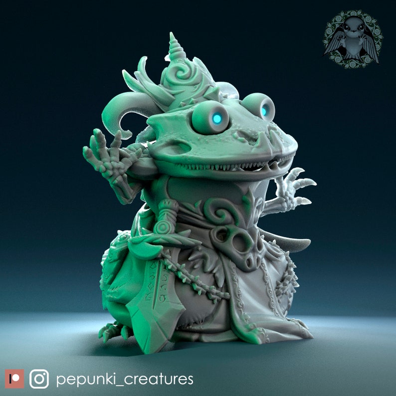 The Frog Lich Pepunki Creatures 3D Printed Miniature - Etsy