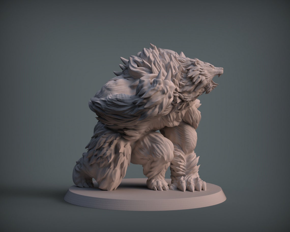 Giant Bear Druid Form Familiar 3D Printed Miniature - Etsy