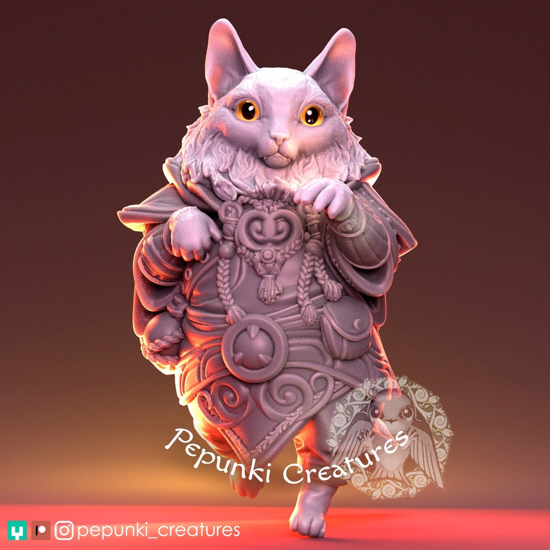 Stepan Cat - Noble - Pepunki Creatures - 3D Printed Miniature - Gaming ...