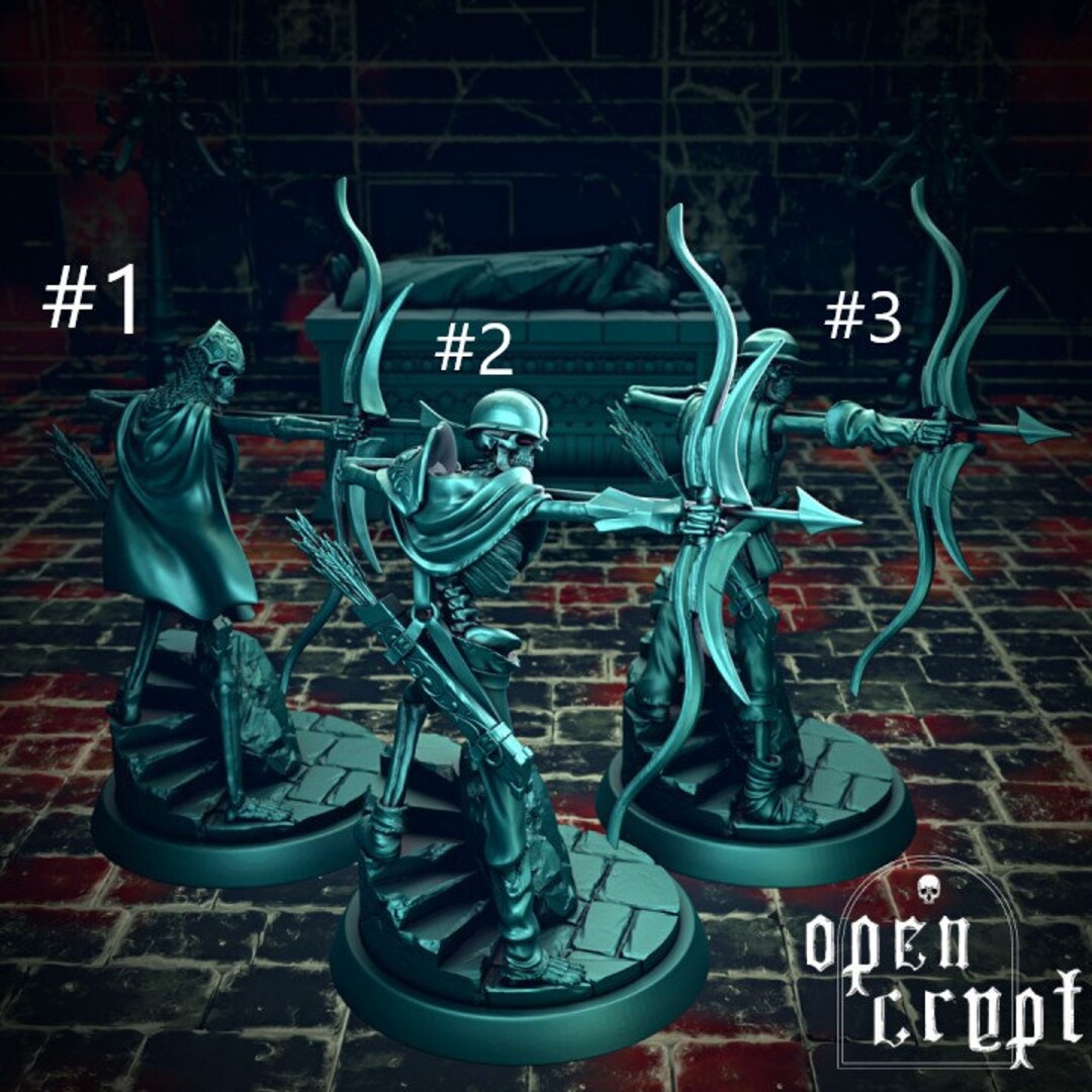 Longbow Skeleton Fighters 3 Versions the Open Crypt 3D - Etsy