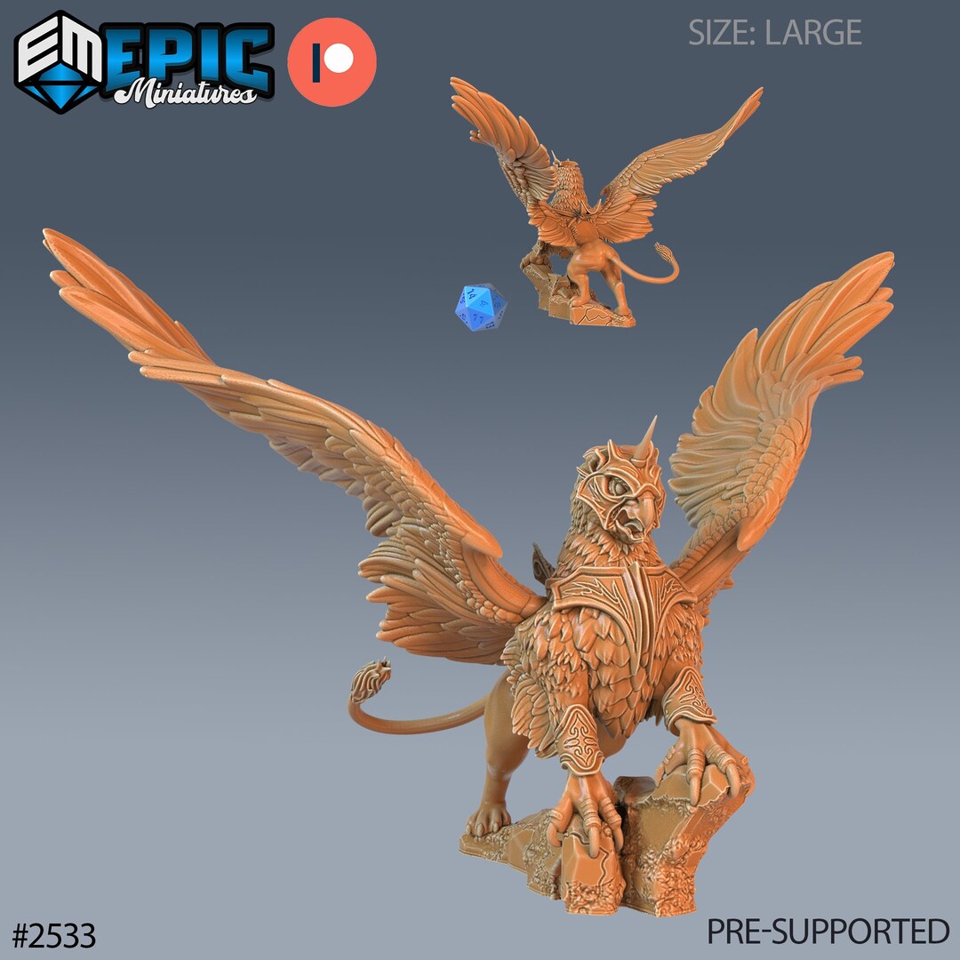 Armored Griffon Justice Hills 3D Printed Miniature Designed by Epic ...