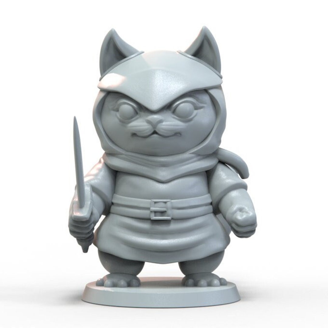 Cat Rogue Fantazoor 3D Printed Miniature by Seahorse3d Gaming Painting ...