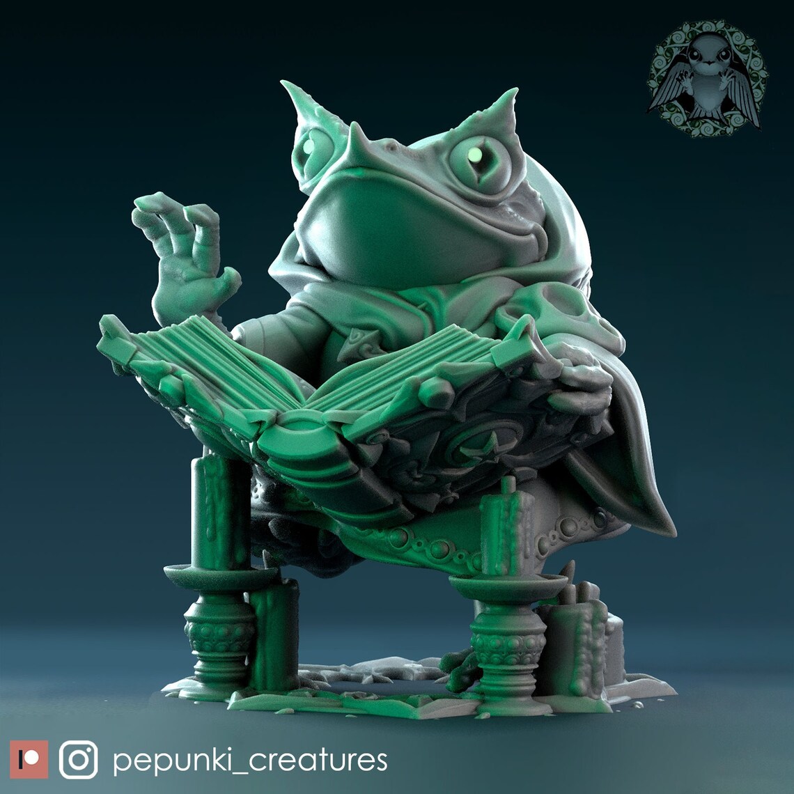 The Frog Necromancer - Pepunki Creatures - 3D Printed Miniature ...