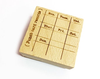 Set of 8 Week Stamp, Weekly Wooden Stamp, Rubber Stamp, Wood Stamp ...