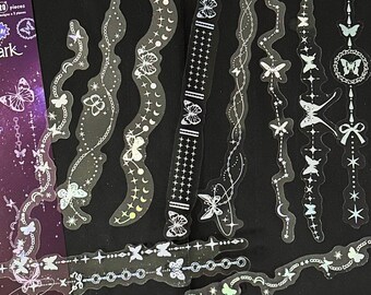 20 Pcs Chains Holographic Sticker, Shiny, Iridescent, Junk Journal ...