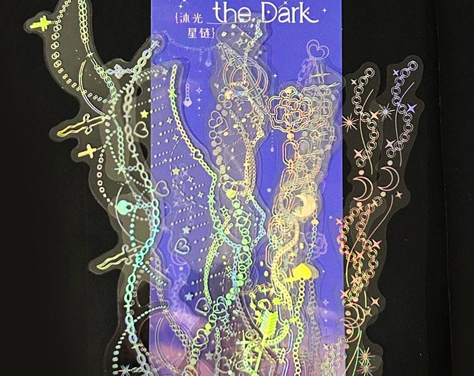 20 Pcs Chains Holographic Sticker, Shiny, Iridescent, Junk Journal ...