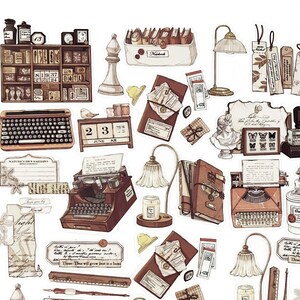 40 Pcs Writing Tools Clear Sticker Junk Journal Kit Journal - Etsy