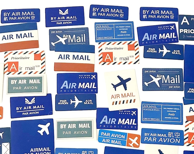 45 Pcs Airmail Sticker, Par Avion Stamp Sticker, Postal Stickers ...