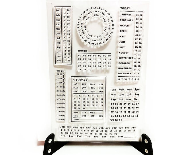 Generic Calendar Stamp, Clear Transparent Stamp, Rubber Stamp, Journal ...