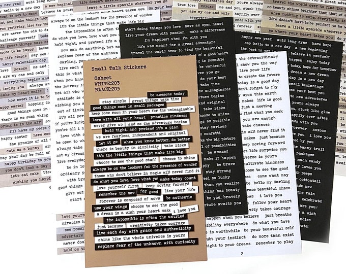 8 Sheets Quotes Sticker, Motivational Quote, Scrapbook, Junk Journal ...