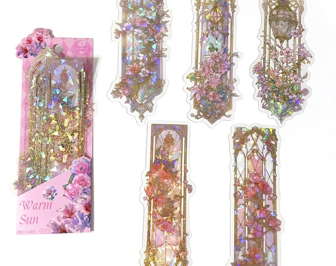 10 Pcs Holographic Sticker and DIY Bookmark, Shiny, Iridescent Stickers ...