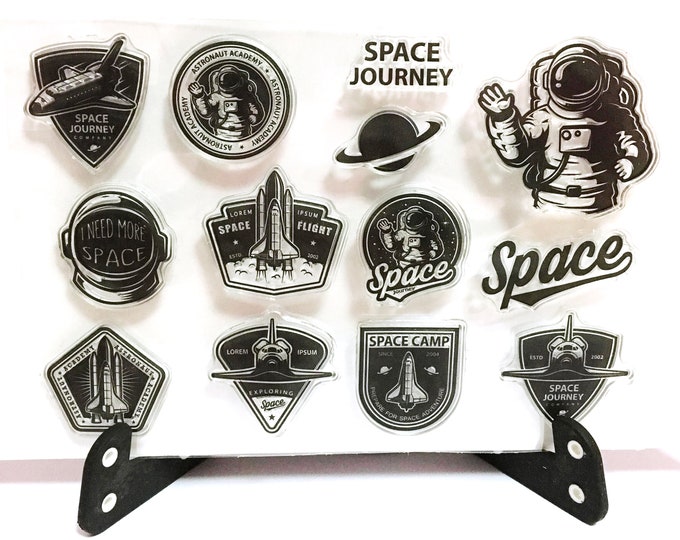 Space Journey Stamp, Astronaut Clear Transparent Stamp, Rocket Rubber ...