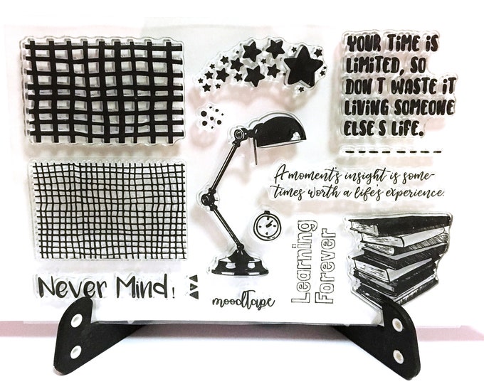 Grid Stamp, Squares Clear Transparent Stamp, Grid Table Rubber Stamp ...