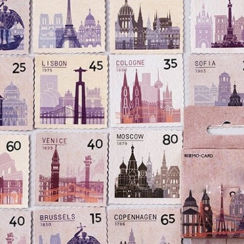 45 Pcs Country Stamp Kraft Sticker Travel Sticker Bullet | Etsy