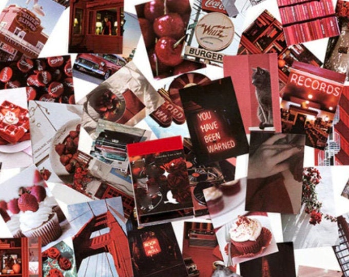 50 Pcs Red Aesthetic Sticker Sticker Pad Booklet Travel - Etsy