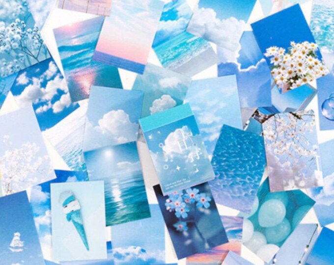 50 Pcs Blue Sky Aesthetic Sticker Sticker Pad Booklet - Etsy