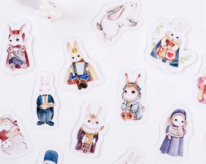 45 Pcs Rabbit Wizard Sticker, Rabbit Sticker Flakes, Magic Filofax ...