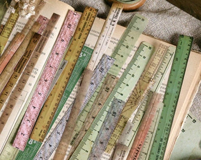 30 Pcs Vintage Ruler Washi Sticker Measurement Scrap - Etsy
