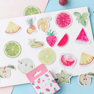 45 Pcs Fruits Sticker, Fruit Watercolor Sticker, Summer Fruits ...