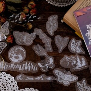 30 Pcs Nature Clear Sticker, Scrapbook, Journal, Junk Journal Kit ...