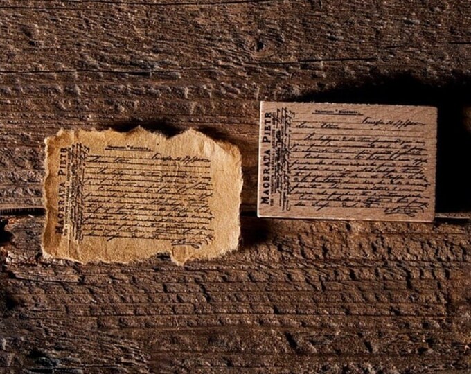 Vintage Text Stamp, Handwriting Wooden Stamp, Rubber Stamp, Wood Stamp ...