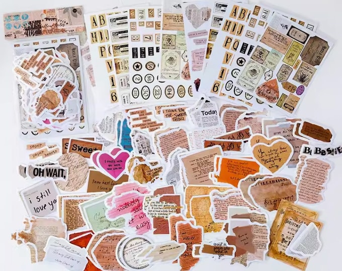 8 Sheets Quotes Sticker, Motivational Quote, Scrapbook, Junk Journal ...