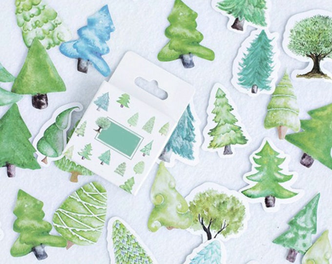 45 Pcs Tree Sticker Plants Sticker Flakes Evergreen Filofax - Etsy