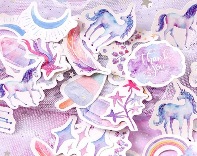 45 Pcs Unicorn Sticker Pack Magical Sparkles Sticker - Etsy