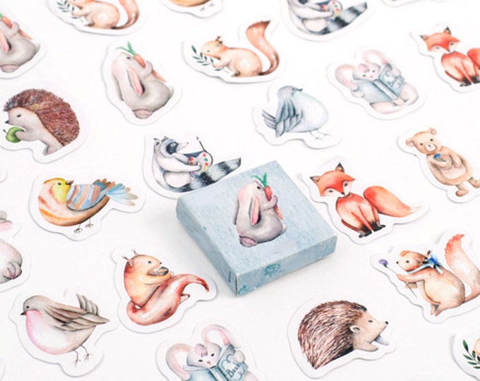 45 Pcs Cute Forest Animal Sticker Animals Sticker Flakes Pet - Etsy