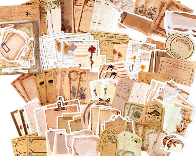 100 Pcs Vintage Papers Junk Journal Kit Memo Deco Paper - Etsy