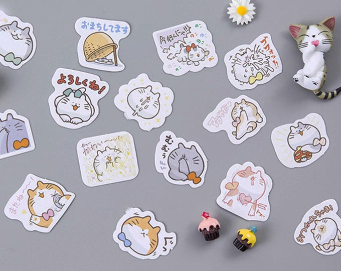 45 Pcs Cute Cat Sticker Cats Kitten Sticker Flakes Pet - Etsy