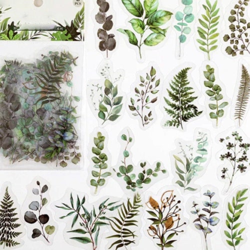 20 Pcs Leaves Large Clear Sticker Leaf PVC Junk Journal Kit - Etsy