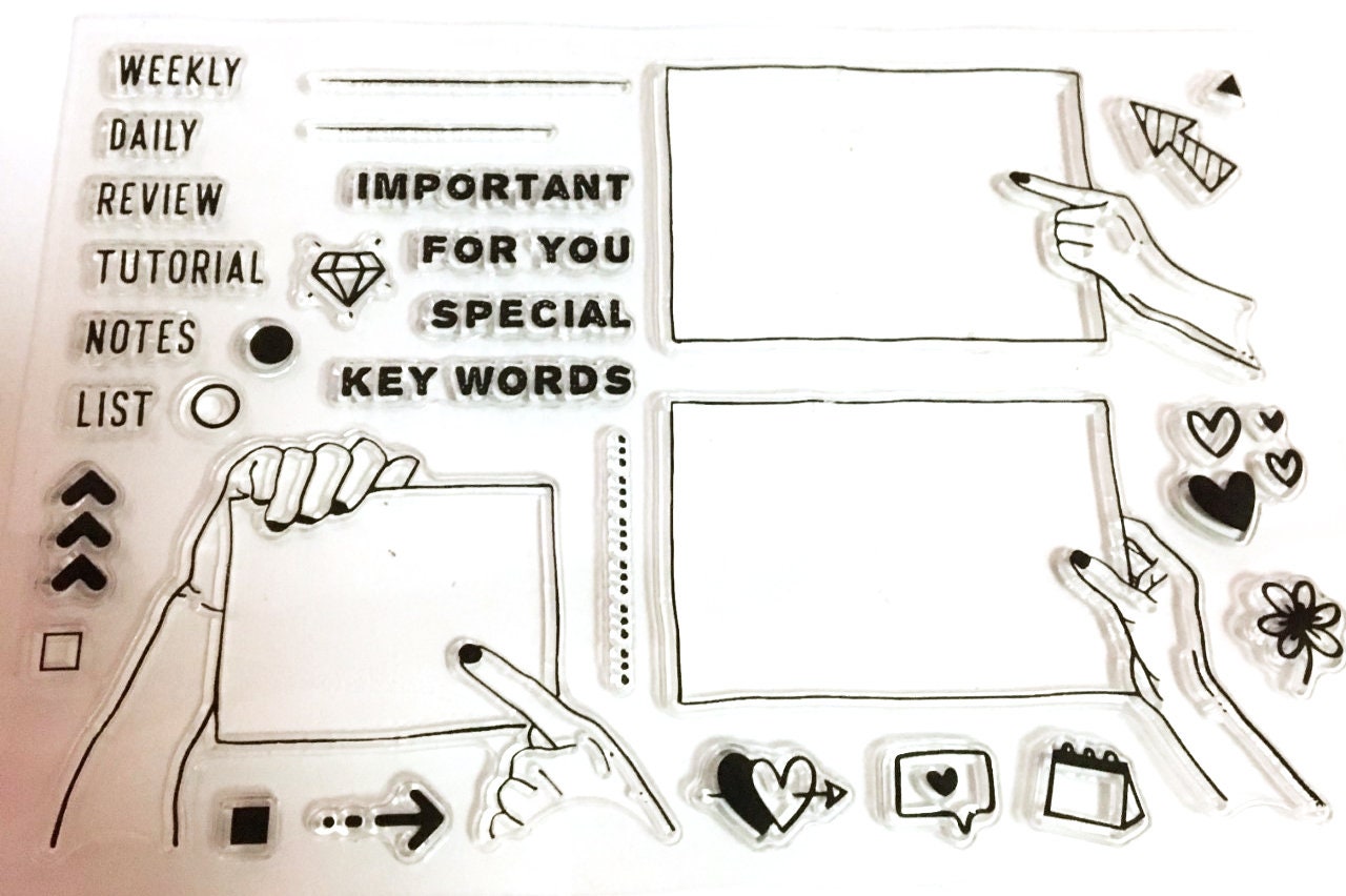 Hand Holding Sign Stamp Tutorial Clear Transparent Stamp to - Etsy